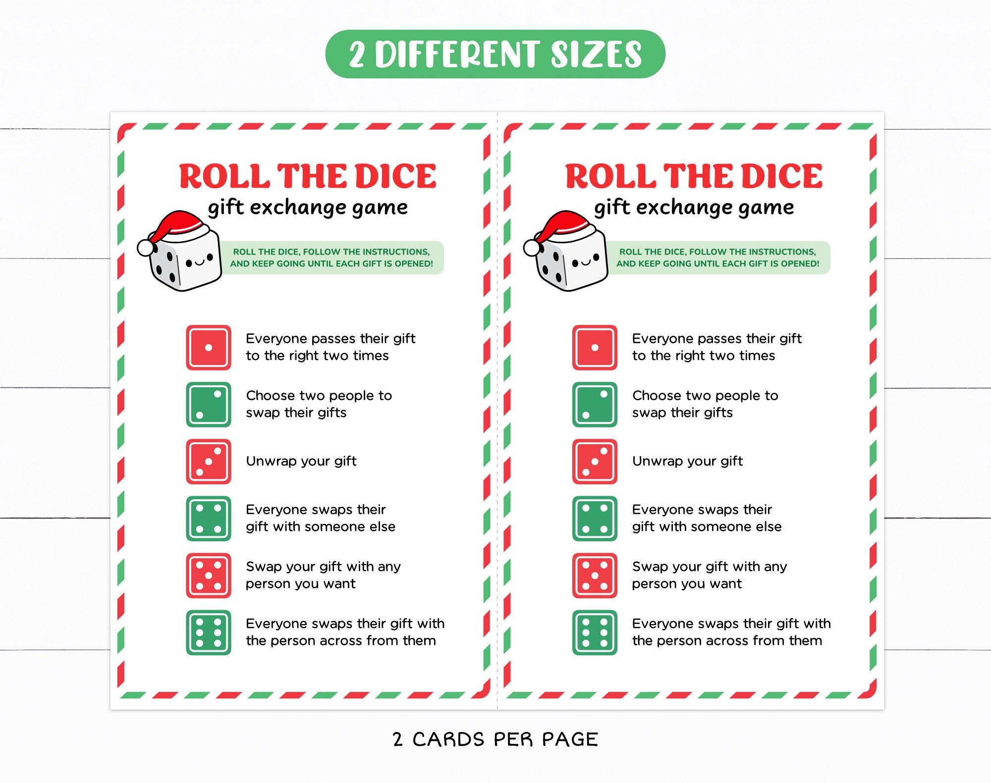 Christmas Roll the Dice Gift Exchange Game, Roll the Dice Christmas ...