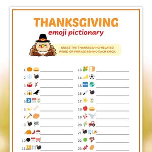 Thanksgiving Emoji Pictionary Game, Thanksgiving Emoji Quiz, Guess the ...
