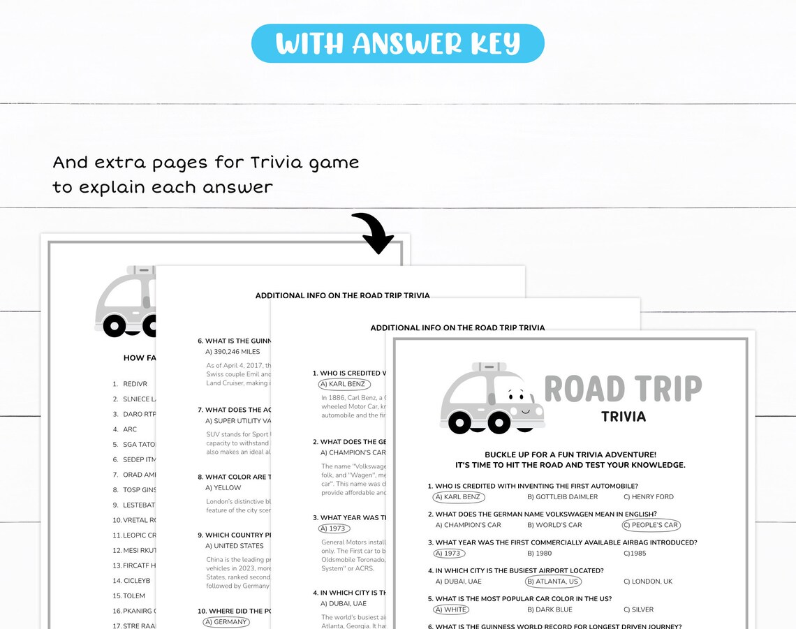 Kids Road Trip Games Bundle, Family Road Trip Pack, Printable Travel ...