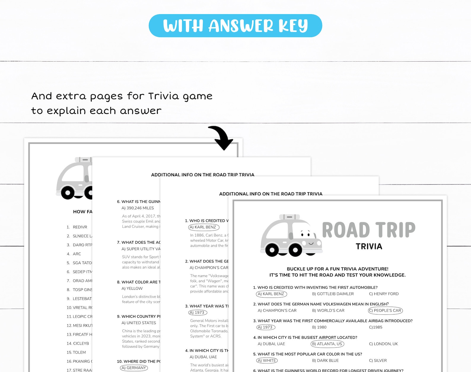 Kids Road Trip Games Bundle, Family Road Trip Pack, Printable Travel ...