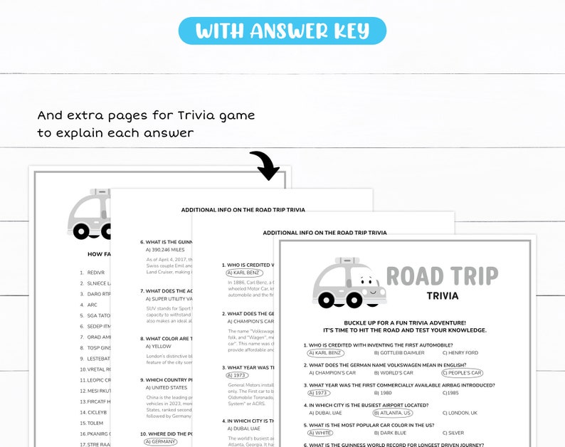 Kids Road Trip Games Bundle, Family Road Trip Pack, Printable Travel ...