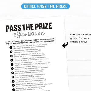 Office Pass the Prize Game, Pass the Prize Office Game, Work Pass the ...
