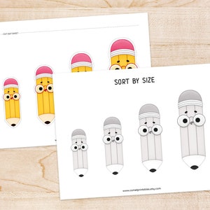 Sort by Size Busy Book Sorting by Size Preschool Printables - Etsy