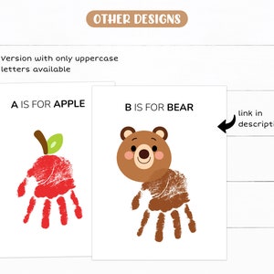 Alphabet Handprint Art Craft Bundle, Handprint Alphabet Book Template ...