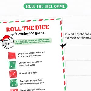 Christmas Roll the Dice Gift Exchange Game, Roll the Dice Christmas ...