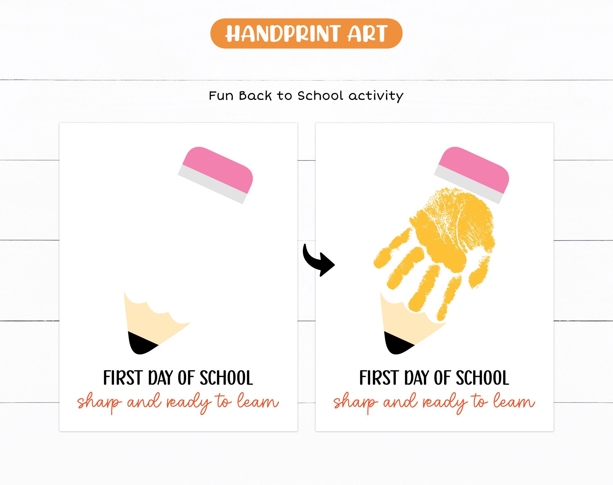Back to School Handprint Art Craft, First Day of School Handprint ...