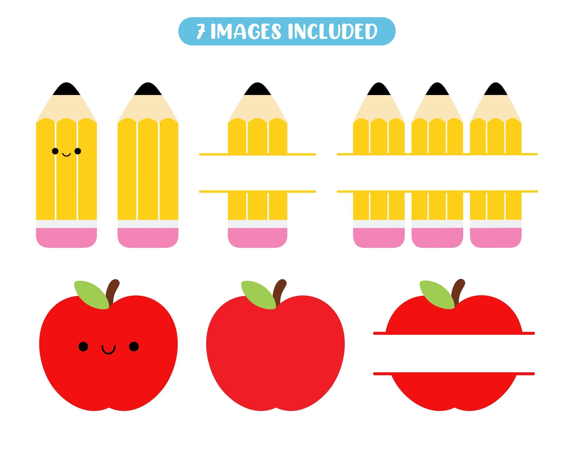 Teacher PNG Clipart, Cute Apple and Pencil Clipart, Back to School ...
