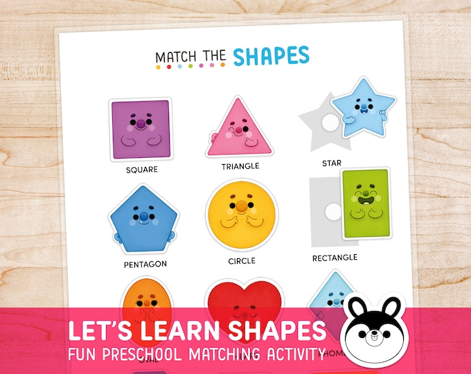 Shape Sorting Worksheet for Preschool, Shape Matching Activity Sheet ...