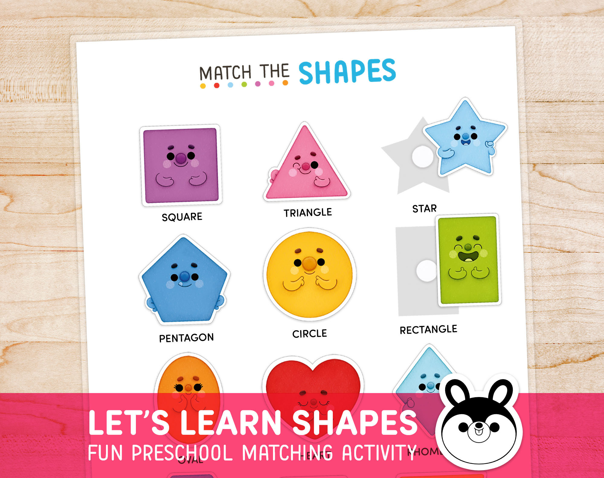 Shape Sorting Worksheet for Preschool, Shape Matching Activity Sheet ...