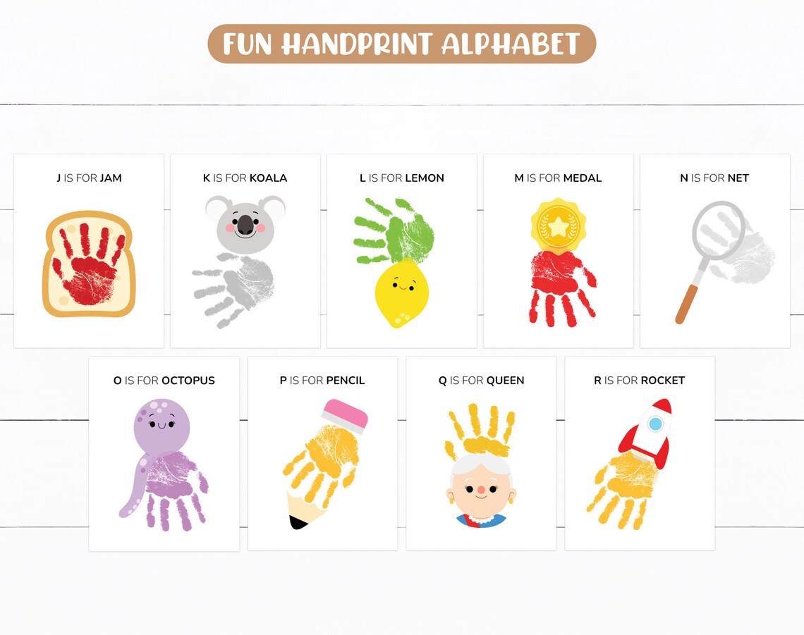 Handprint Alphabet Book, Alphabet Handprint Art Bundle, Alphabet ...