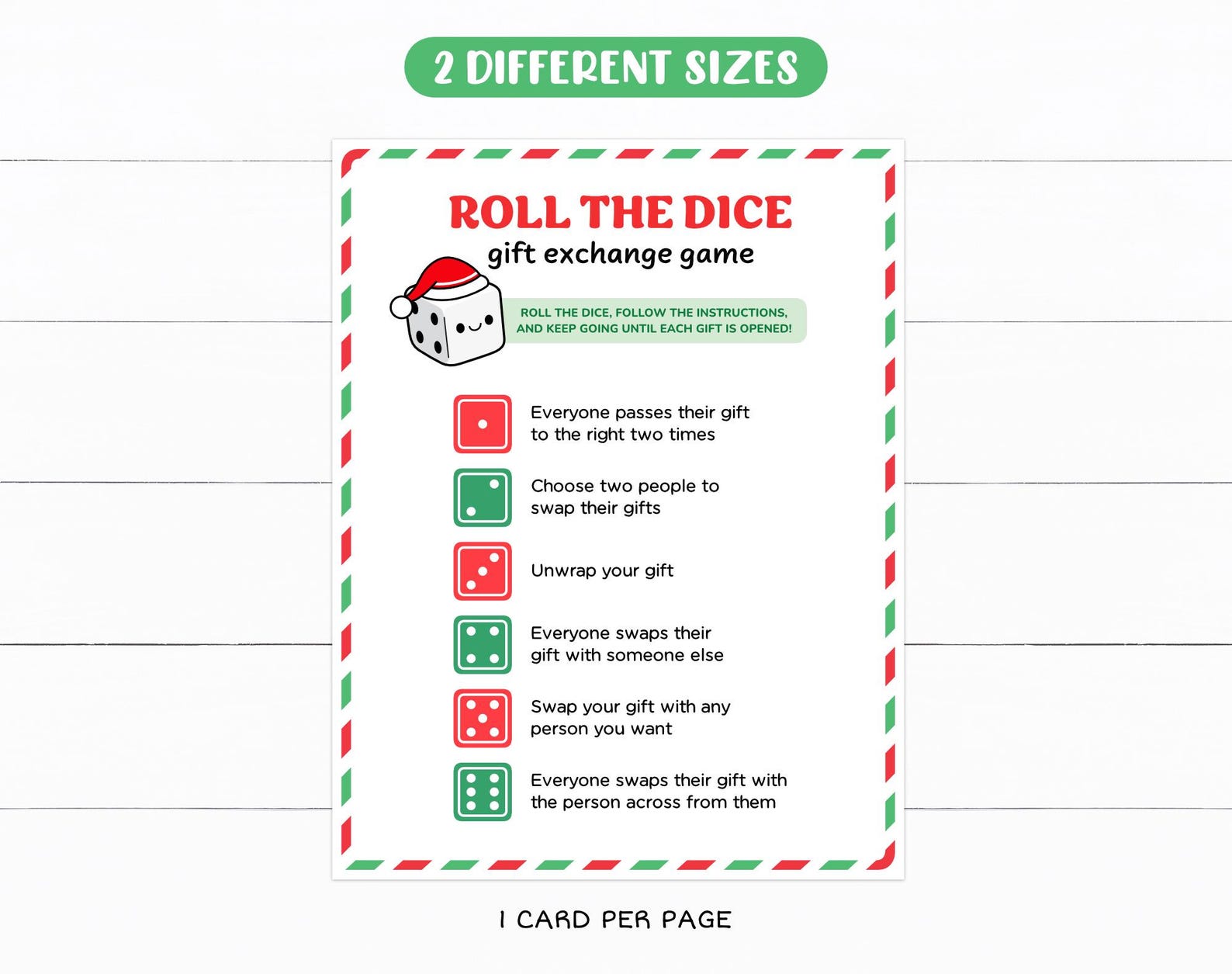 Christmas Roll the Dice Gift Exchange Game, Roll the Dice Christmas ...