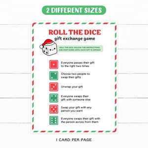 Christmas Roll the Dice Gift Exchange Game, Roll the Dice Christmas ...