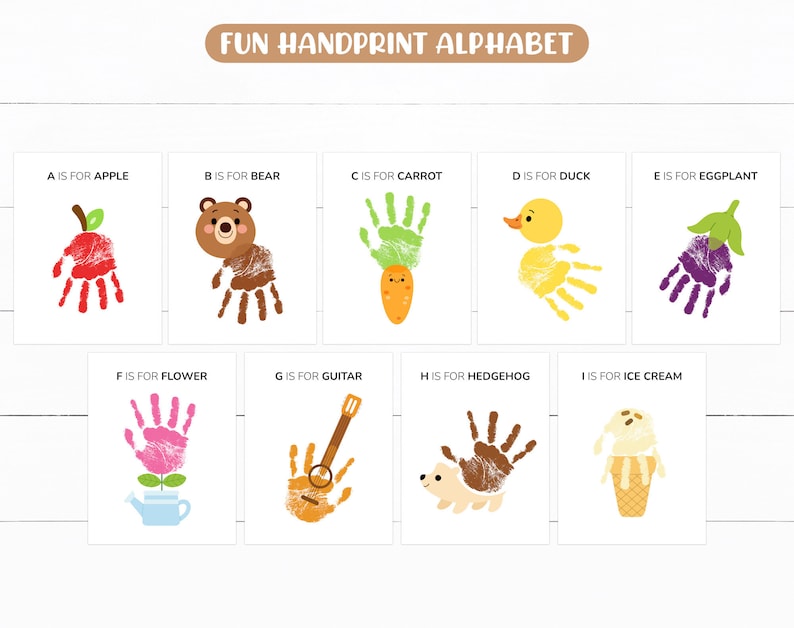 Handprint Alphabet Book, Alphabet Handprint Art Bundle, Alphabet ...