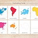 Continents and Oceans Matching Activity, Montessori World Map, 3 Part ...