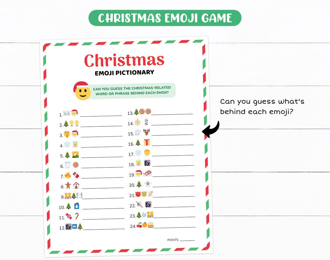 Christmas Emoji Pictionary Bundle, Christmas Emoji Bundle, Christmas ...