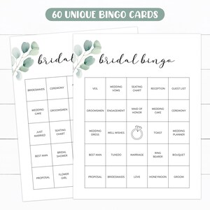 Printable Bridal Bingo Game, Modern Minimalist Bridal Shower Bingo Cards, Wedding Bingo ...