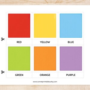 Colors Flashcards, Montessori 3 Part Cards, Printable Color Flash Cards ...