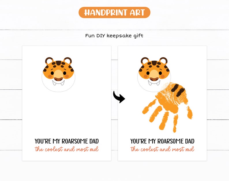 Father's Day Handprint Crafts, Printable Fathers Day Handprint Art, Dad ...