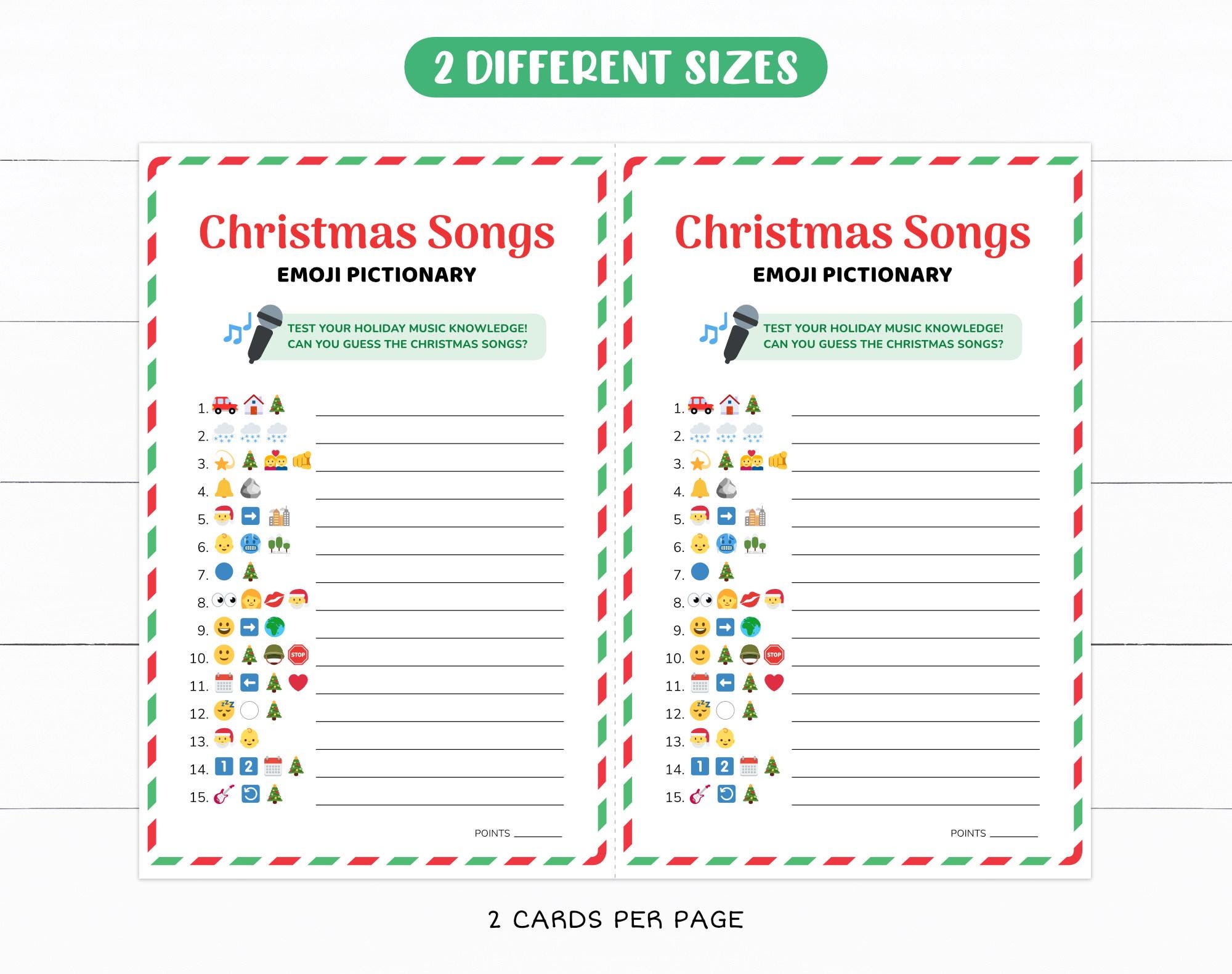 Christmas Emoji Pictionary Game, Emoji Christmas Game, Christmas Songs ...