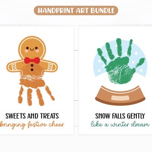 Christmas Handprint Footprint Art Bundle, Christmas Handprint Art, Baby ...