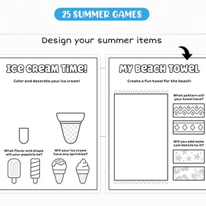 Summer Activity Book for Kids, Summer Activity Sheets, Summer Activity ...