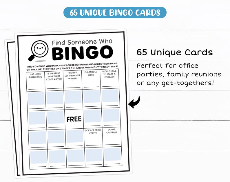 Editable Find the Guest Bingo Template, Find Someone Who Bingo Cards ...