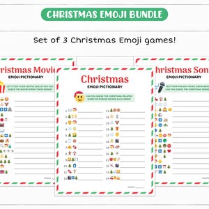 Christmas Emoji Pictionary Game, Christmas Emoji Quiz, Printable Guess ...