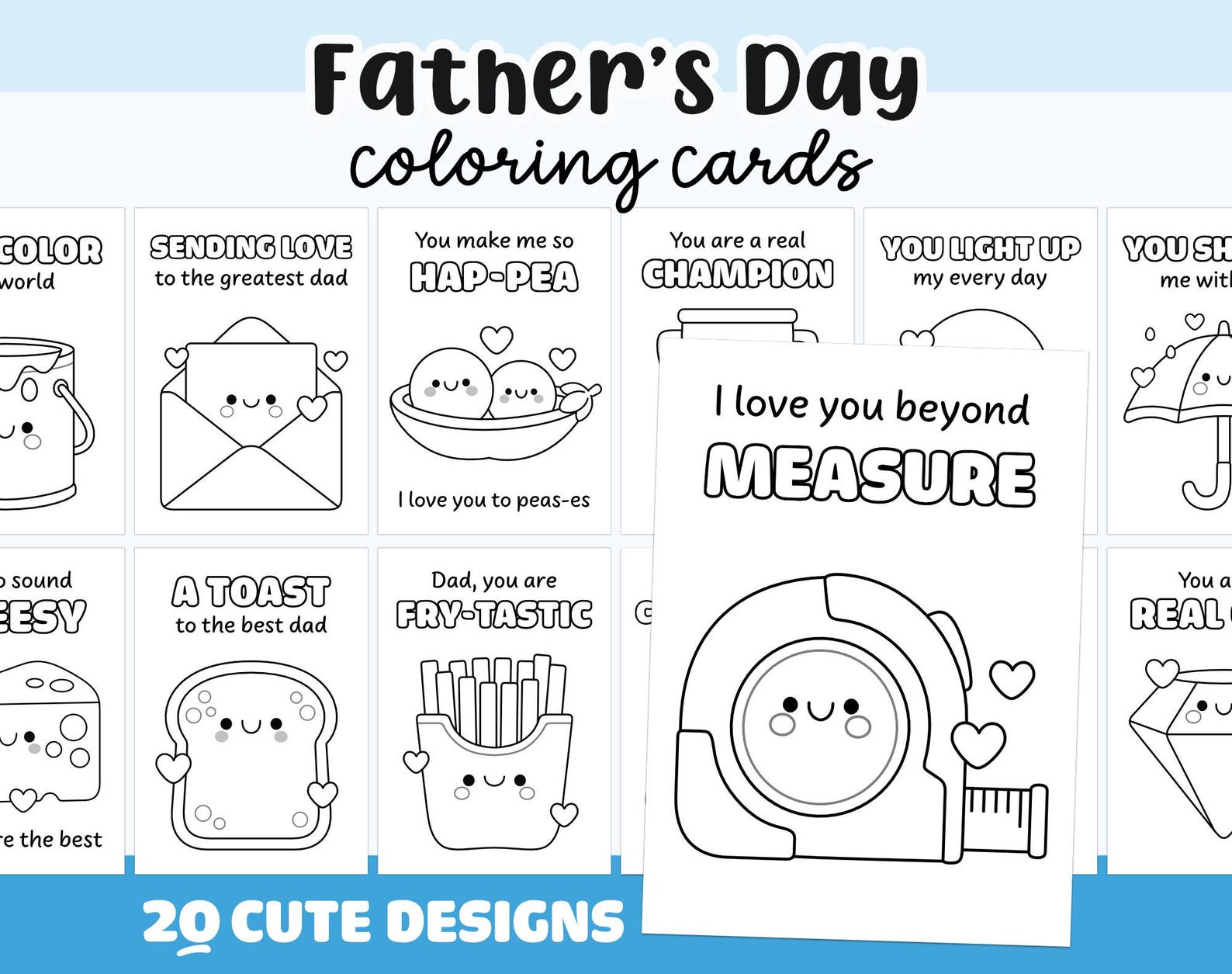 Fathers Day Coloring Cards, Fathers Day Cards, Fathers Day Printable ...