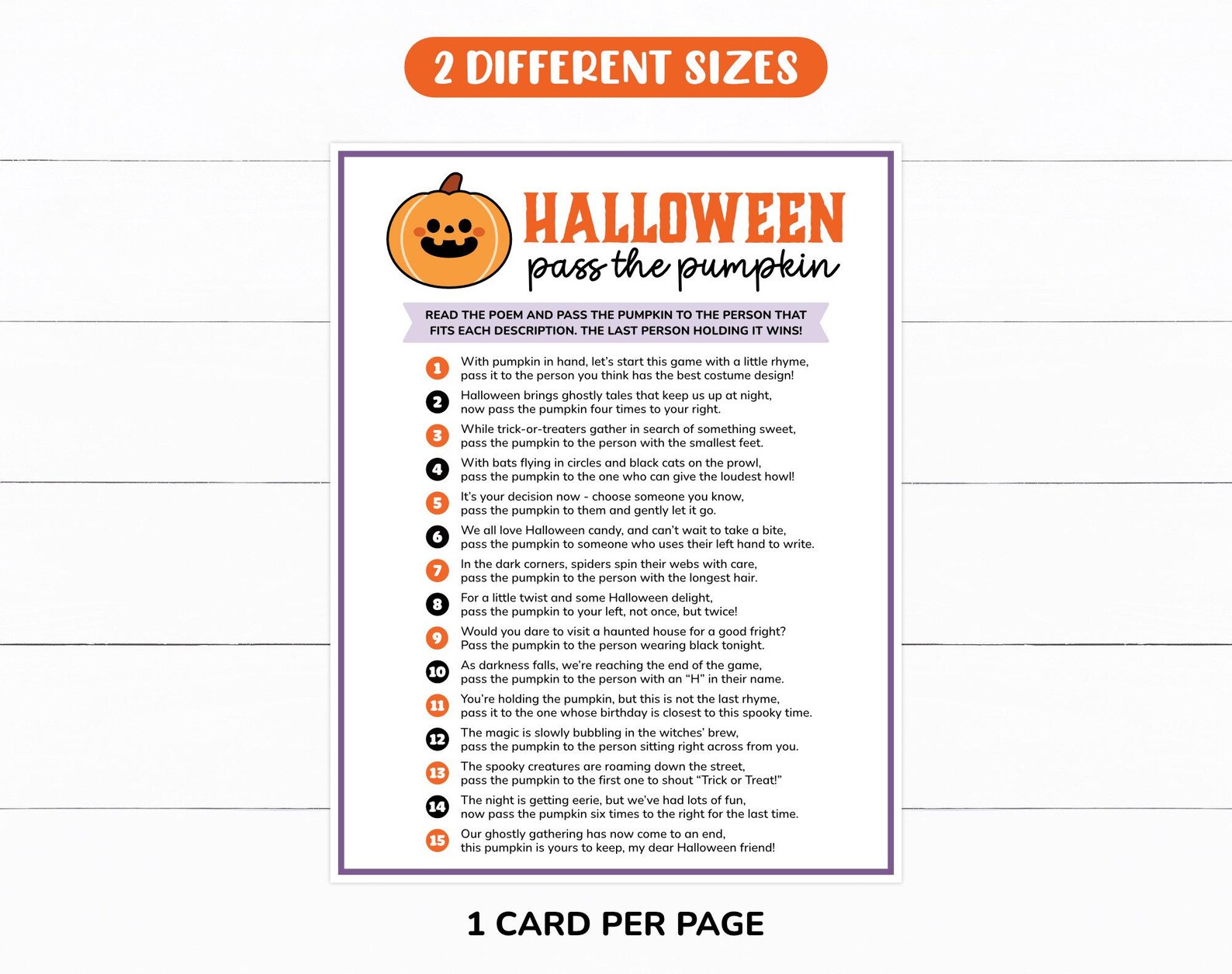 Halloween Pass the Pumpkin Game, Halloween Pass the Prize Game, Fun ...