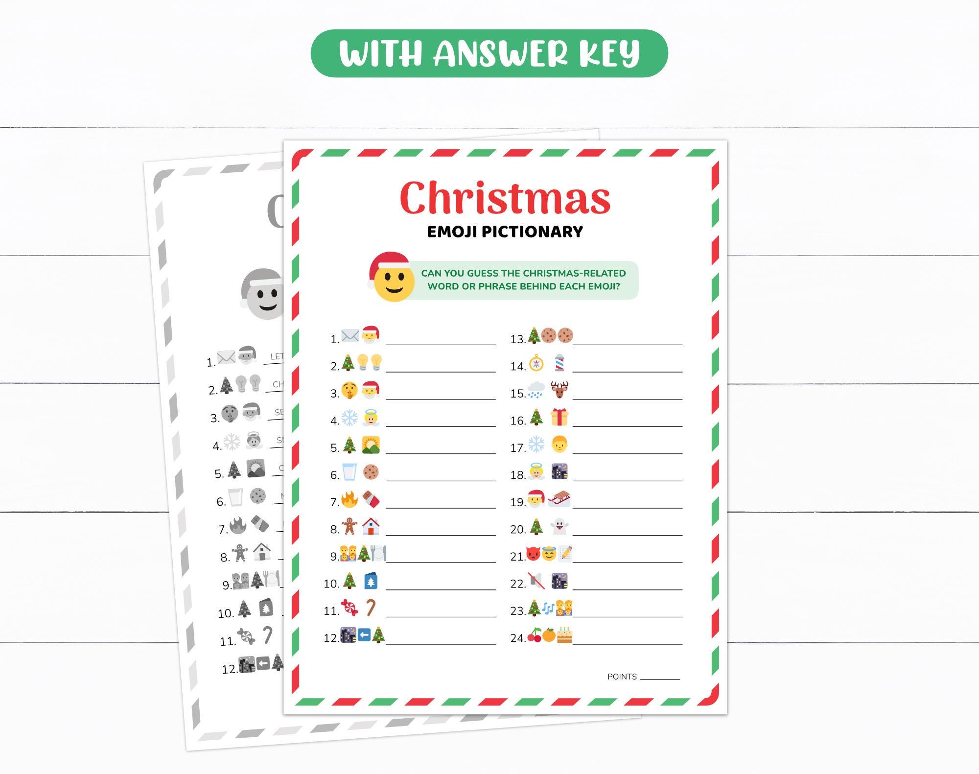 Christmas Emoji Pictionary Game, Christmas Emoji Quiz, Printable Guess ...