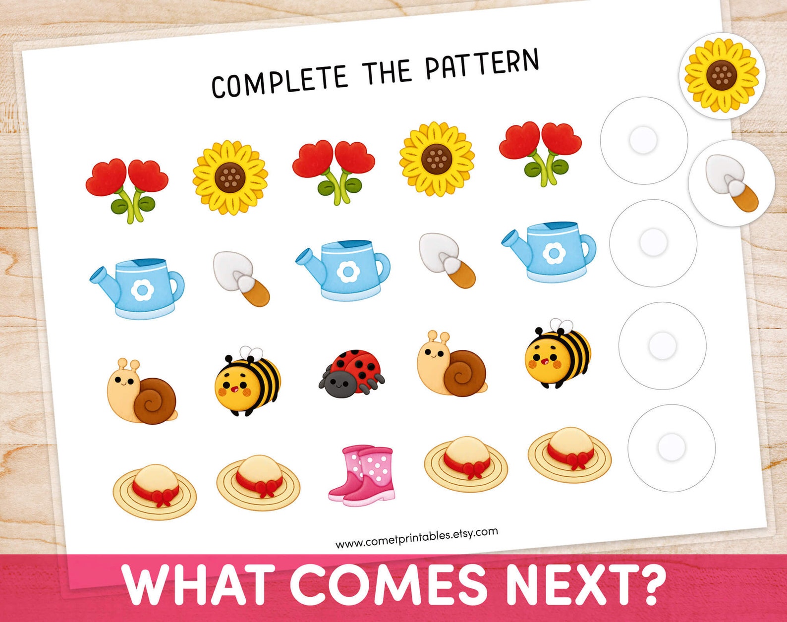 Complete the Pattern Printable Toddler Activity What Comes | Etsy