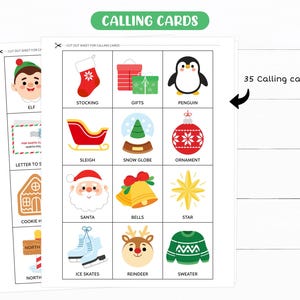 Kids Christmas Bingo Cards, Cute Christmas Bingo Game, Printable ...