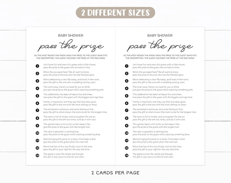 Pass the Prize Game, Pass the Prize Rhyme Game, Baby Pass the Gift Game ...