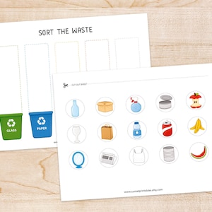 Printable Earth Day Worksheets for Kids, Preschool Recycle Sheets ...