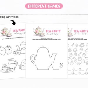 Printable Tea Party Activities Bundle, Kids Garden Tea Party Games ...