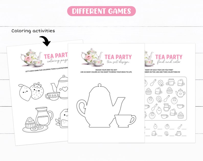 Printable Tea Party Activities Bundle, Kids Garden Tea Party Games ...