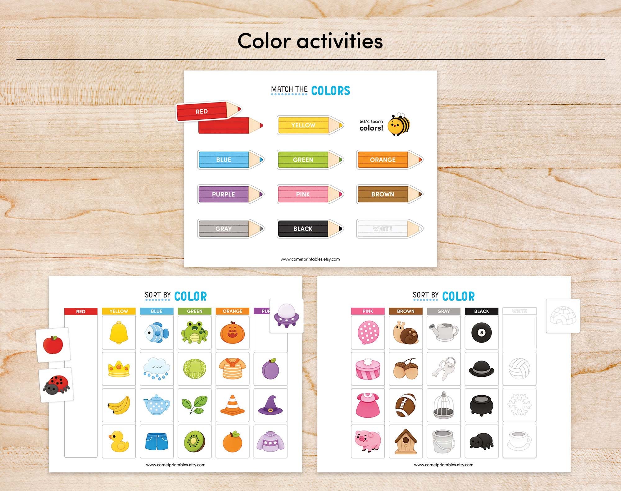 Pre-k Toddler Busy Book With Alphabet Learning Chart, Matching Colors ...