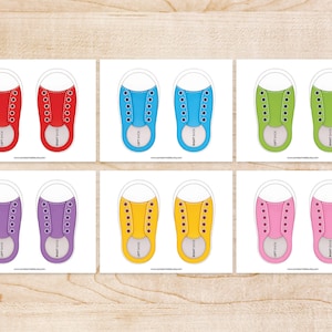 Shoe Lacing Practice, Printable Shoe Tying Cards, Lacing Worksheets ...