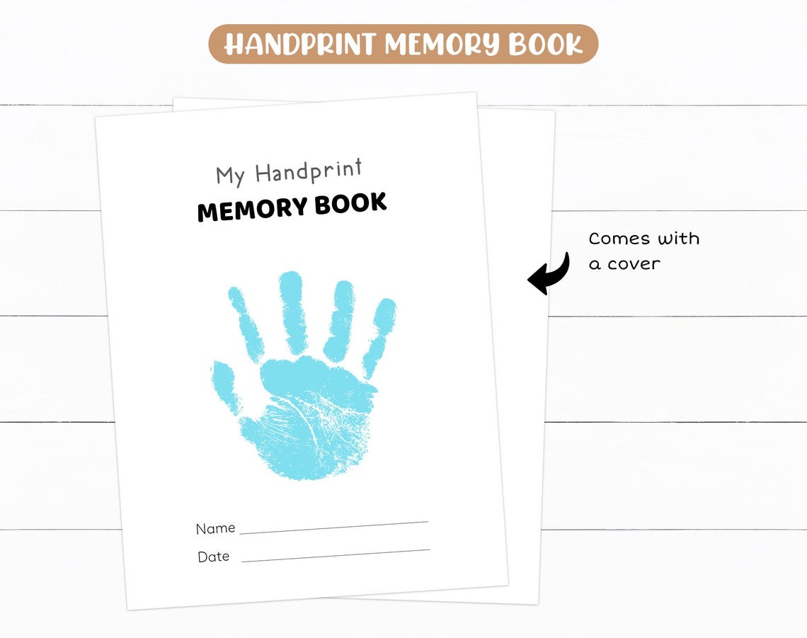 Handprint Memory Book, Printable Monthly Handprint Craft, 12 Months ...