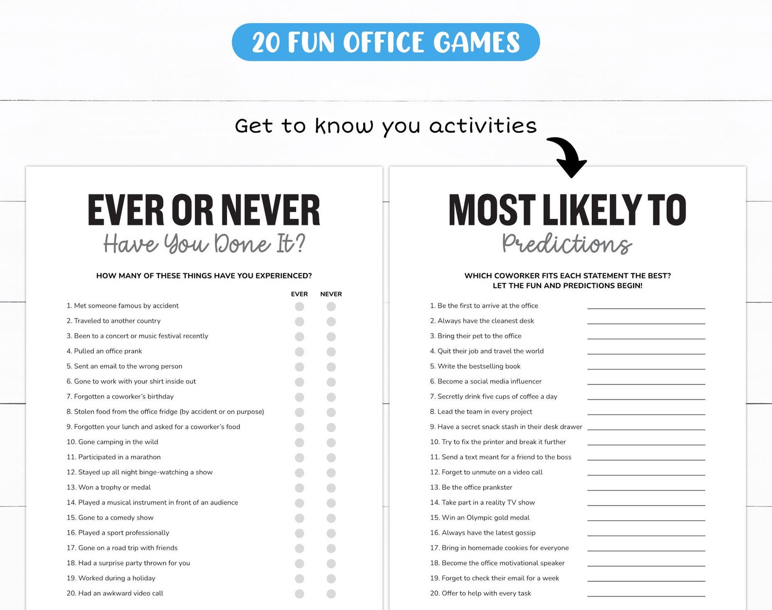 Team Building Games for Work, Office Games Bundle, Work Party Games ...