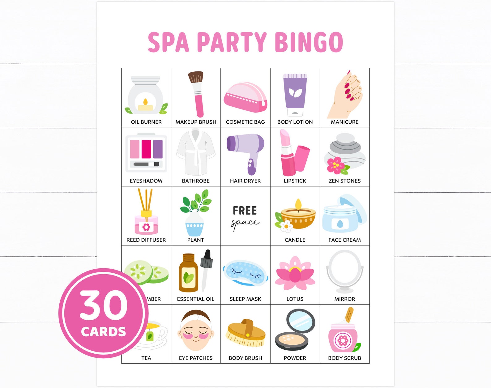 Spa Bingo Cards, Pamper Spa Day Bingo, Spa Party Games With Friends ...