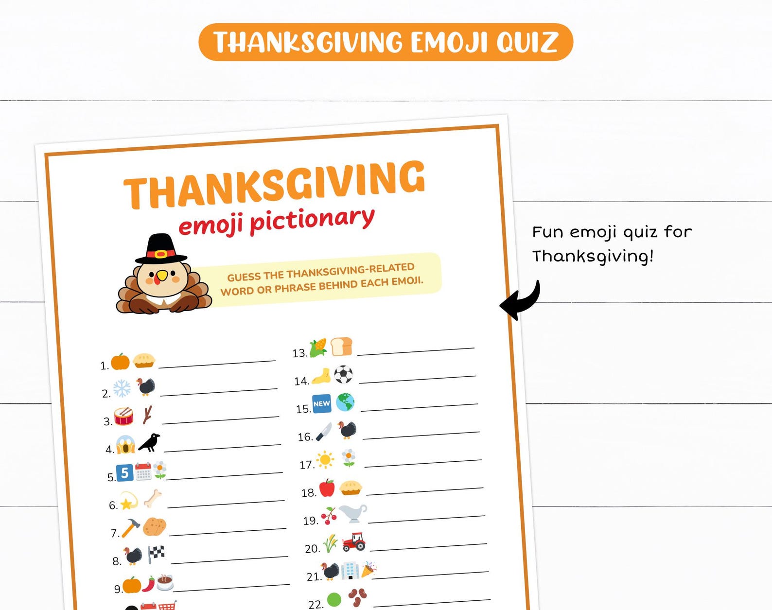 Thanksgiving Emoji Pictionary Game, Thanksgiving Emoji Quiz, Guess the ...