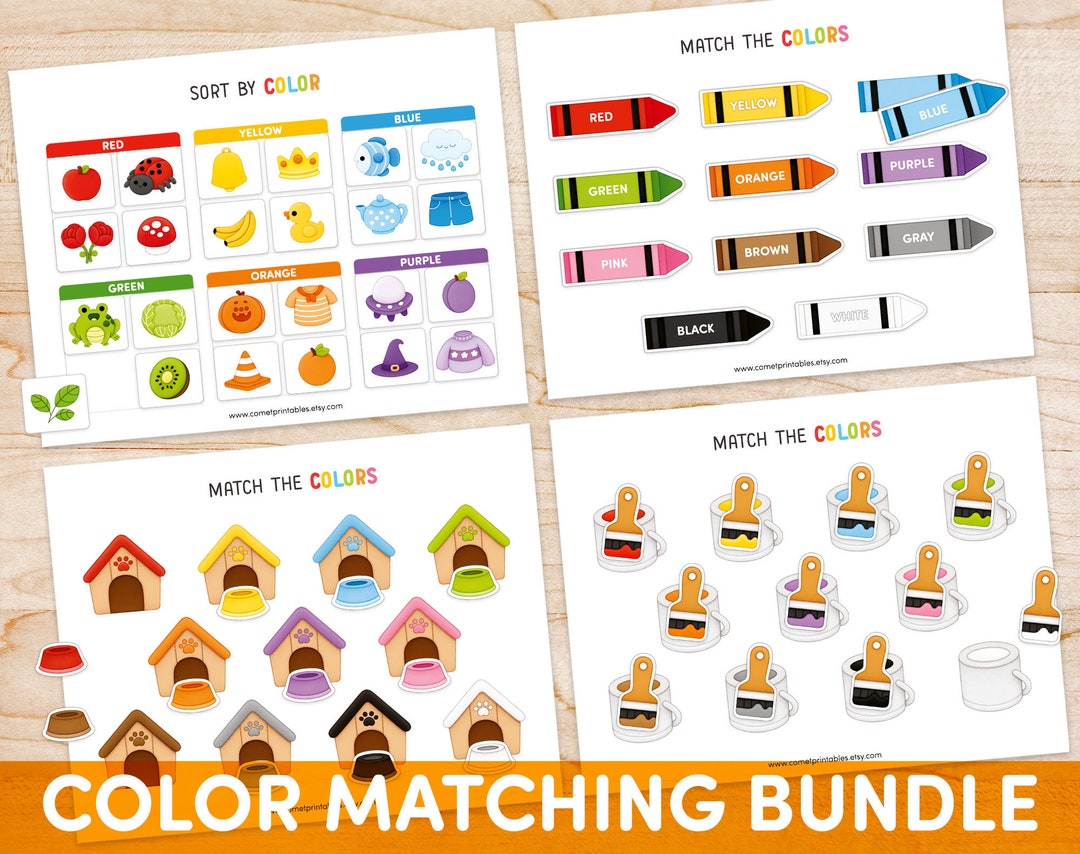 Colors Worksheet Bundle Preschool Printables Montessori Busy - Etsy