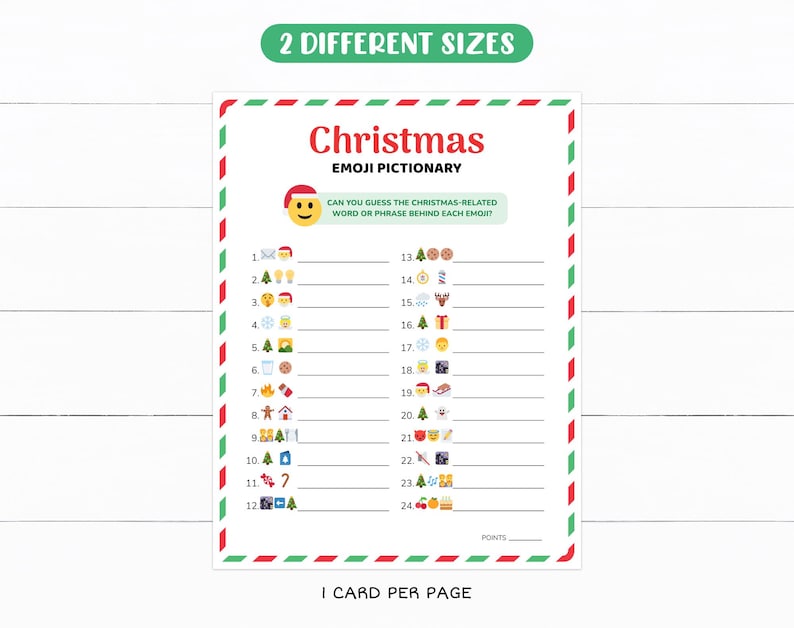 Christmas Emoji Pictionary Game, Christmas Emoji Quiz, Printable Guess ...