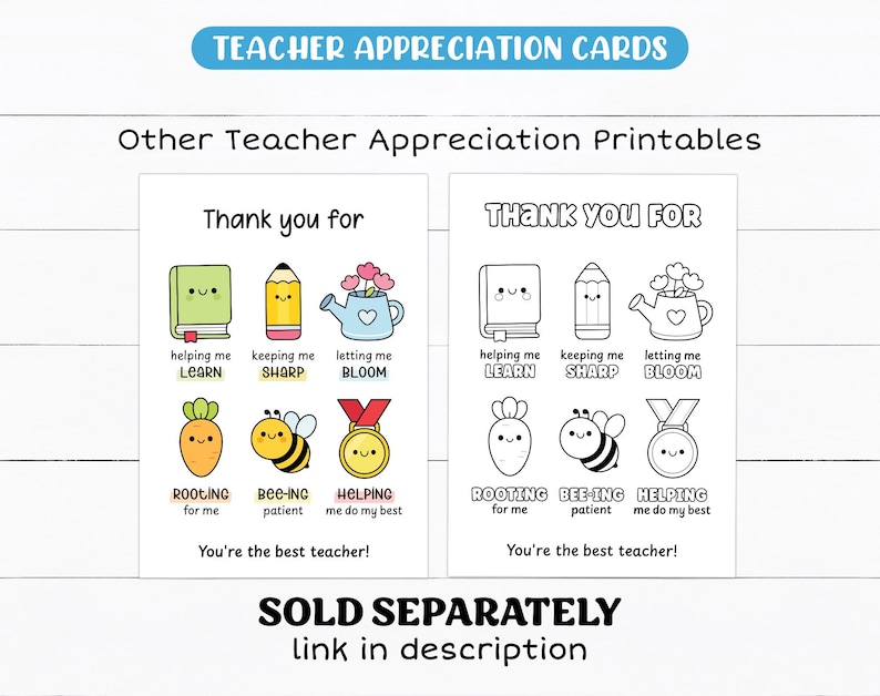 Teacher Appreciation Week Card, Printable Thank You Teacher Coloring ...