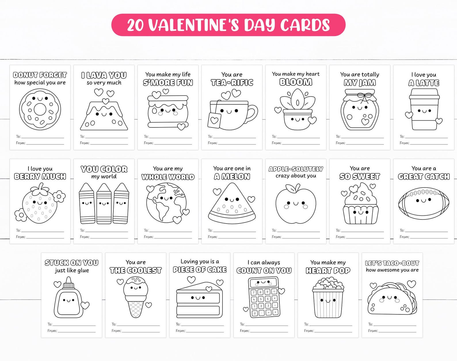 Cute Valentines Day Cards, Coloring Valentine Cards, Kids Valentines ...