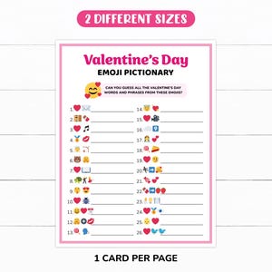 Valentines Emoji Pictionary Game, Valentines Emoji Game, Valentines Day ...