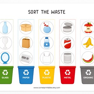 Printable Earth Day Worksheets for Kids, Preschool Recycle Sheets ...