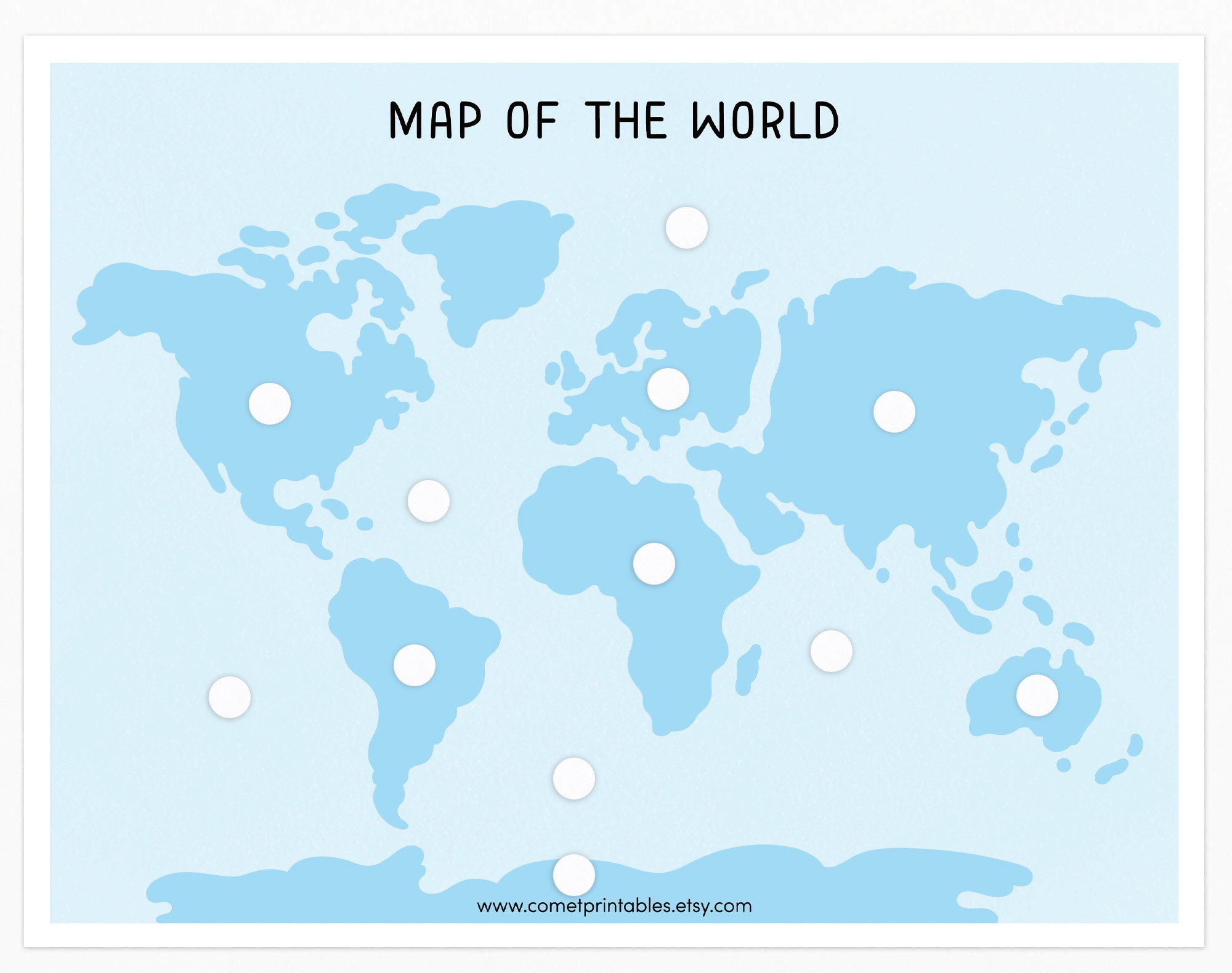 Continents and Oceans Matching Activity, Montessori World Map, 3 Part ...