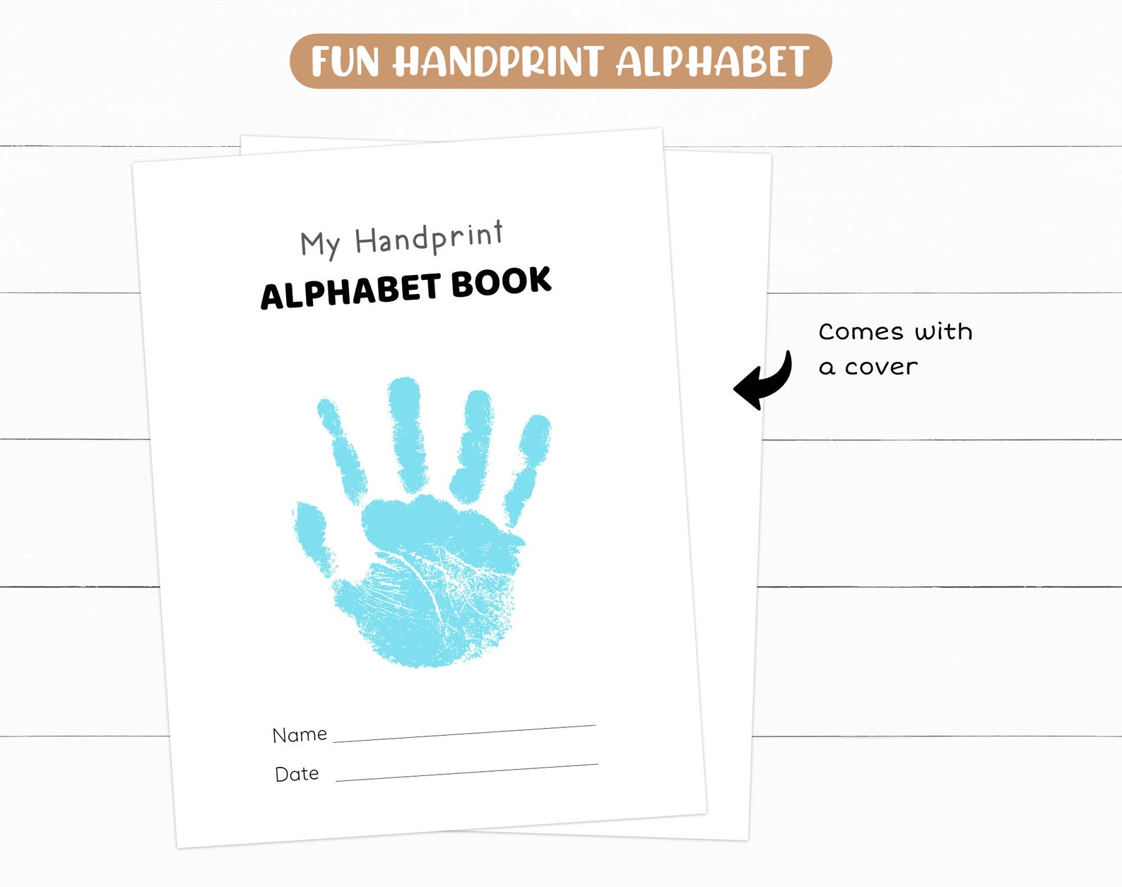Alphabet Handprint Art Craft Bundle, Handprint Alphabet Book Template ...
